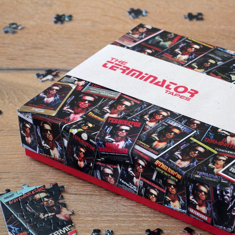 The Terminator Tapes 1000 Piece Jigsaw Puzzle - Terminator 1 VHS Covers ...