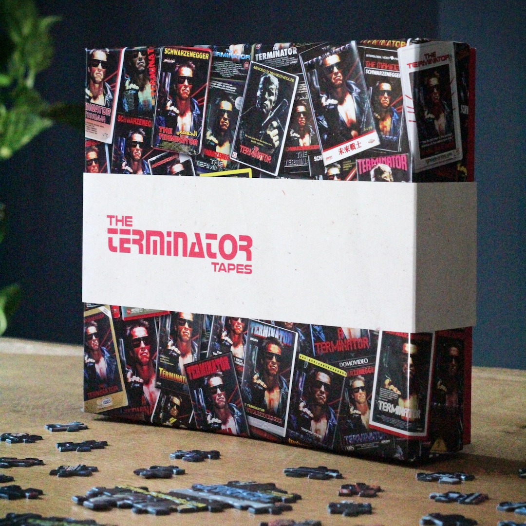 The Terminator Tapes 1000 Piece Jigsaw Puzzle - Terminator 1 VHS Covers ...