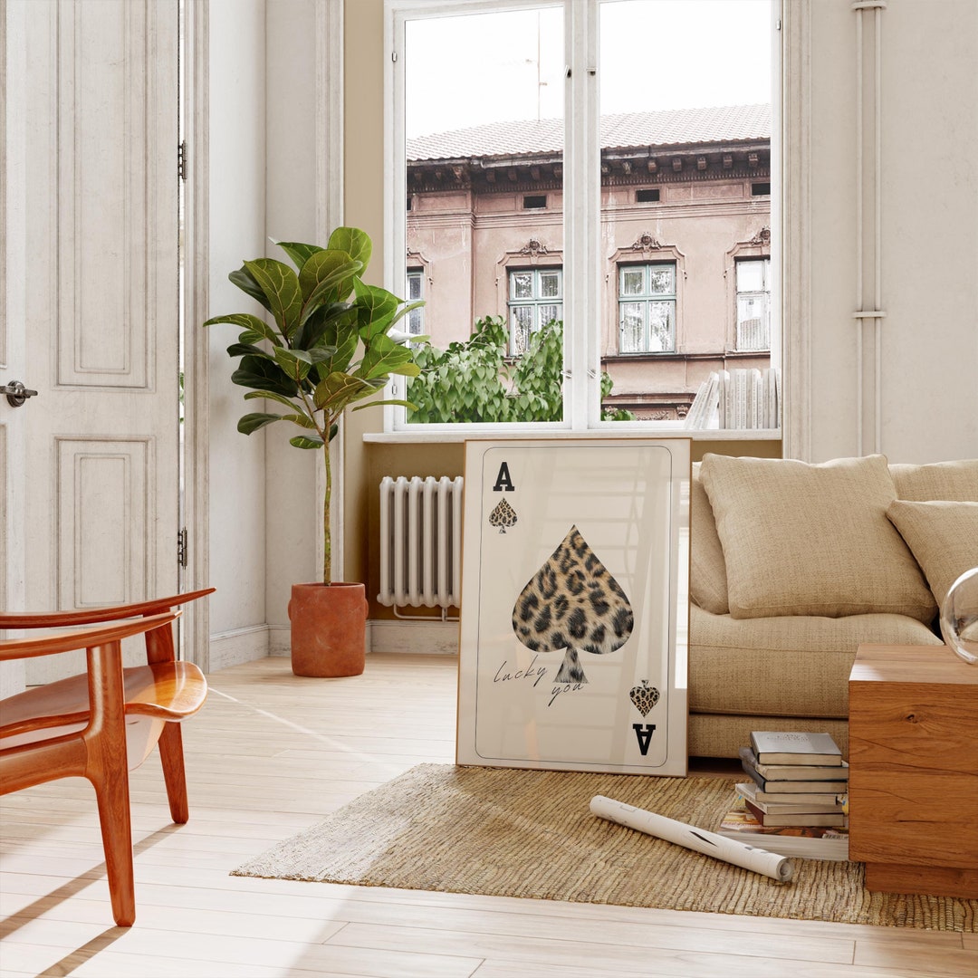 Playing Card Spades Cheetah Print Lucky You, How Lucky Are We, Cheetah ...