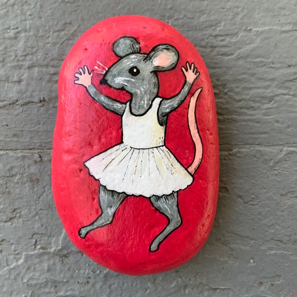 Mouse Rock Painted - Etsy