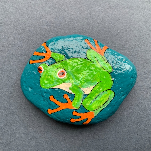 Painted Rock Frog - Etsy