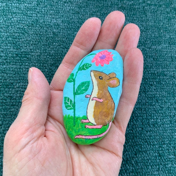 Mouse Rock Painted - Etsy