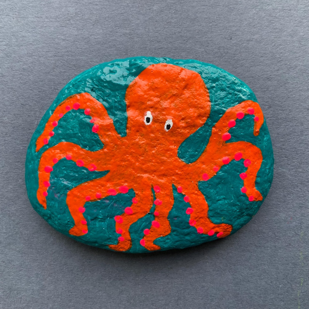 Octopus Painted Rock Paperweight - Etsy