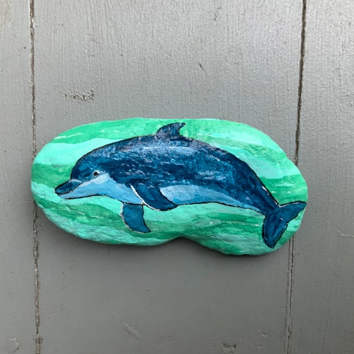 DOLPHIN Painted Metal Art Wall Hanging Metal Decor Outdoor - Etsy