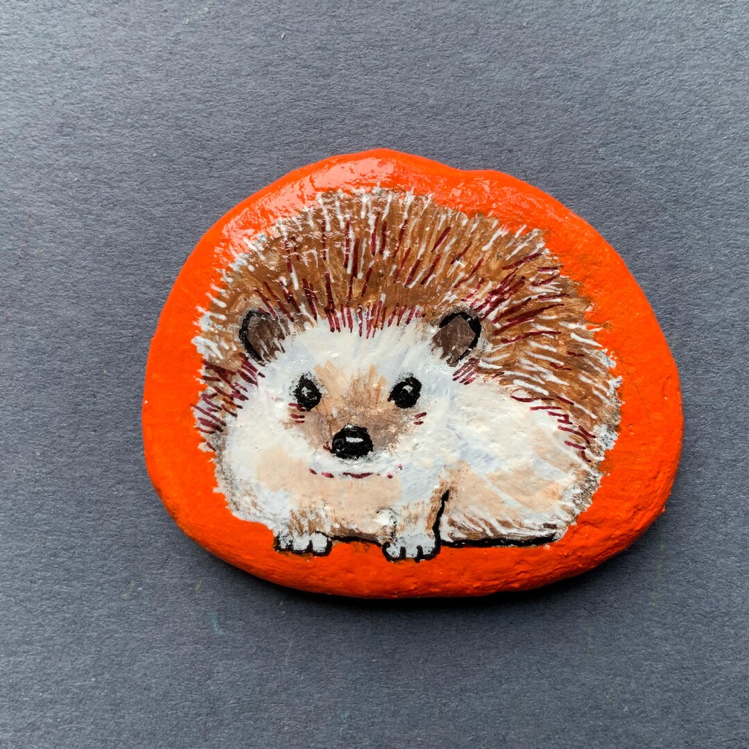 Hedgehog Painted Rock Collectible - Etsy