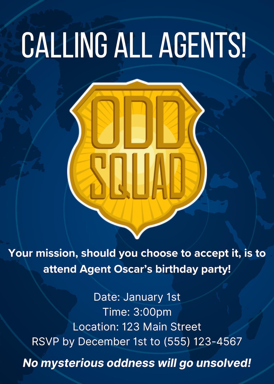Odd Squad Birthday Invitation Downloadable Template - Etsy
