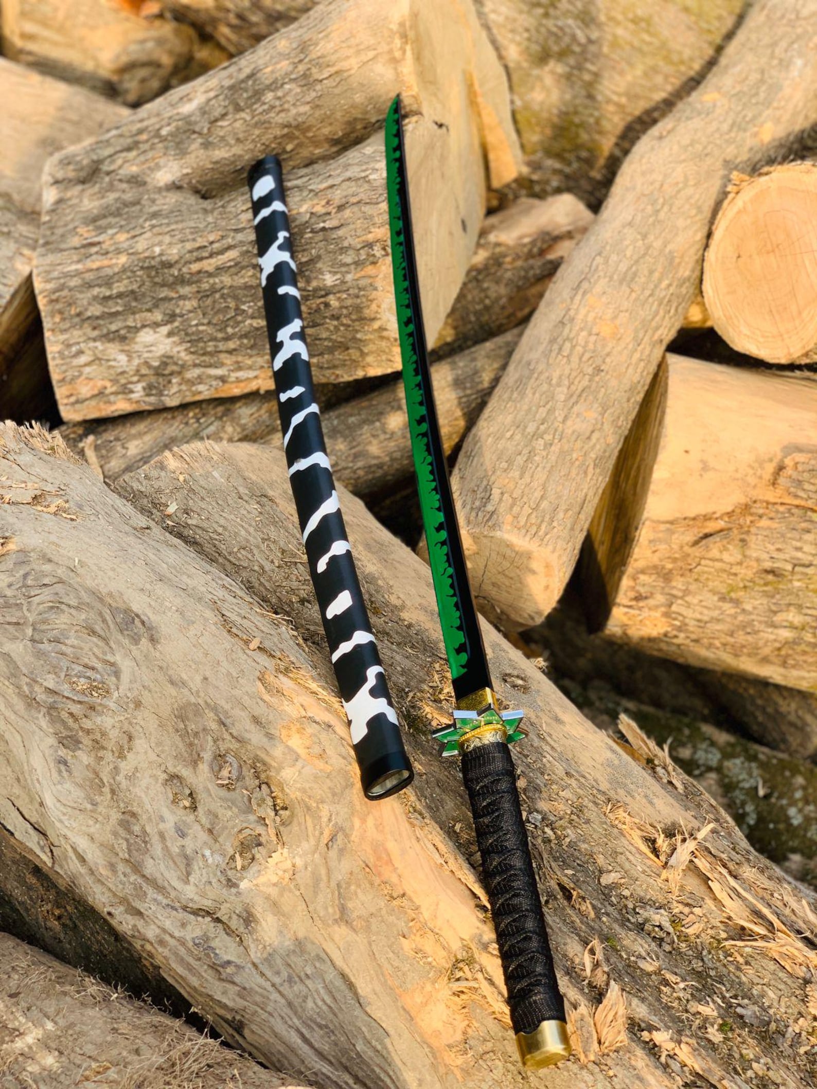 Sanemi Shinazugawa Nichirin Sword Demon Slayer Anime Katana 1060 Carbon ...