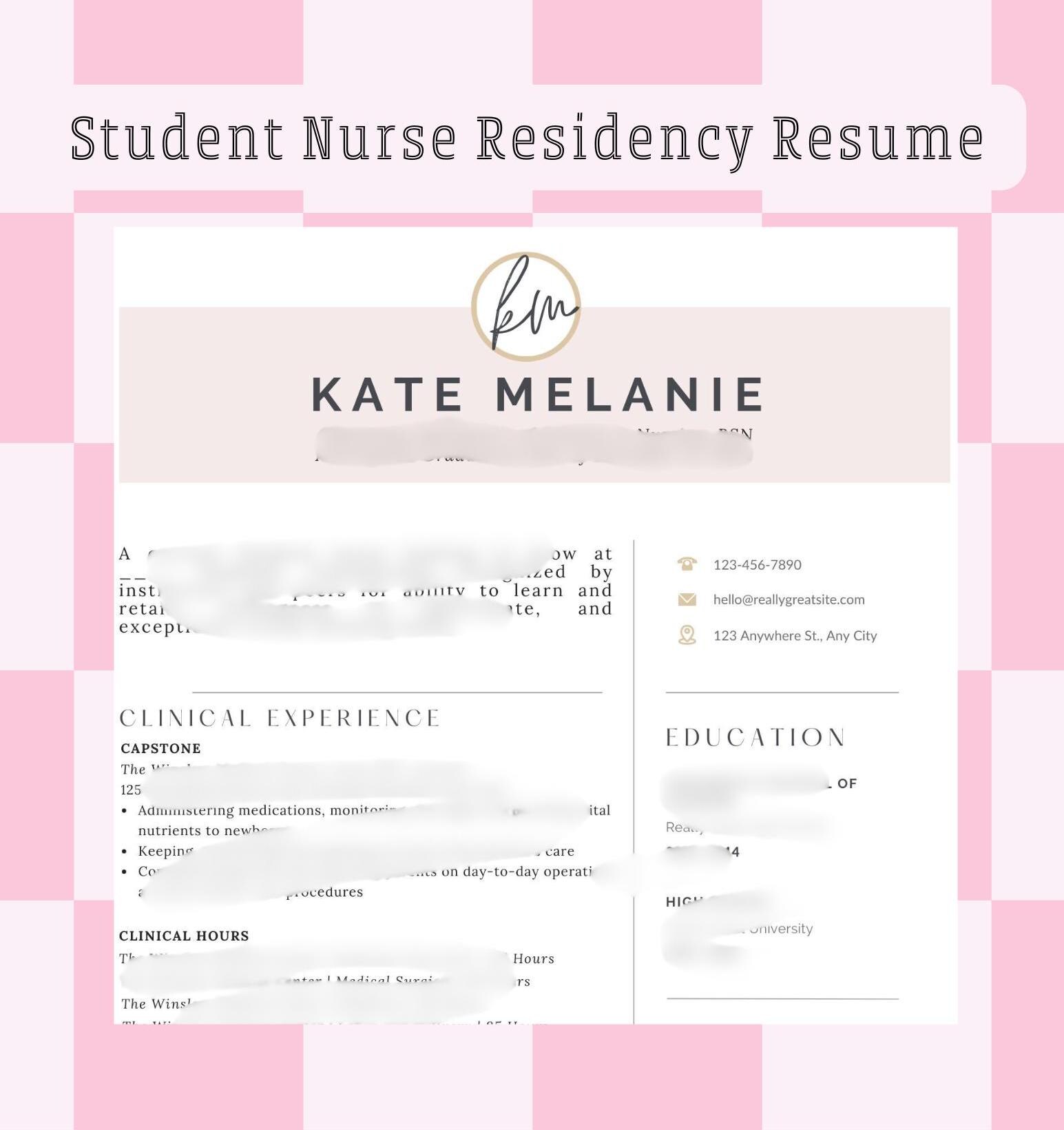 Graduate Nurse Resume Template | Student Nurse Resume Template ...