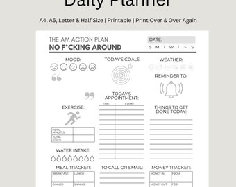 PRINTABLE Daily Planner, Simple Daily Planner Template, Daily Personal ...
