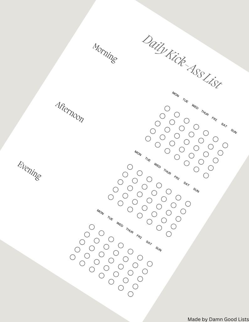 PRINTABLE & FILLABLE Daily Checklist, A4/a5/letter/half Size, Instant ...