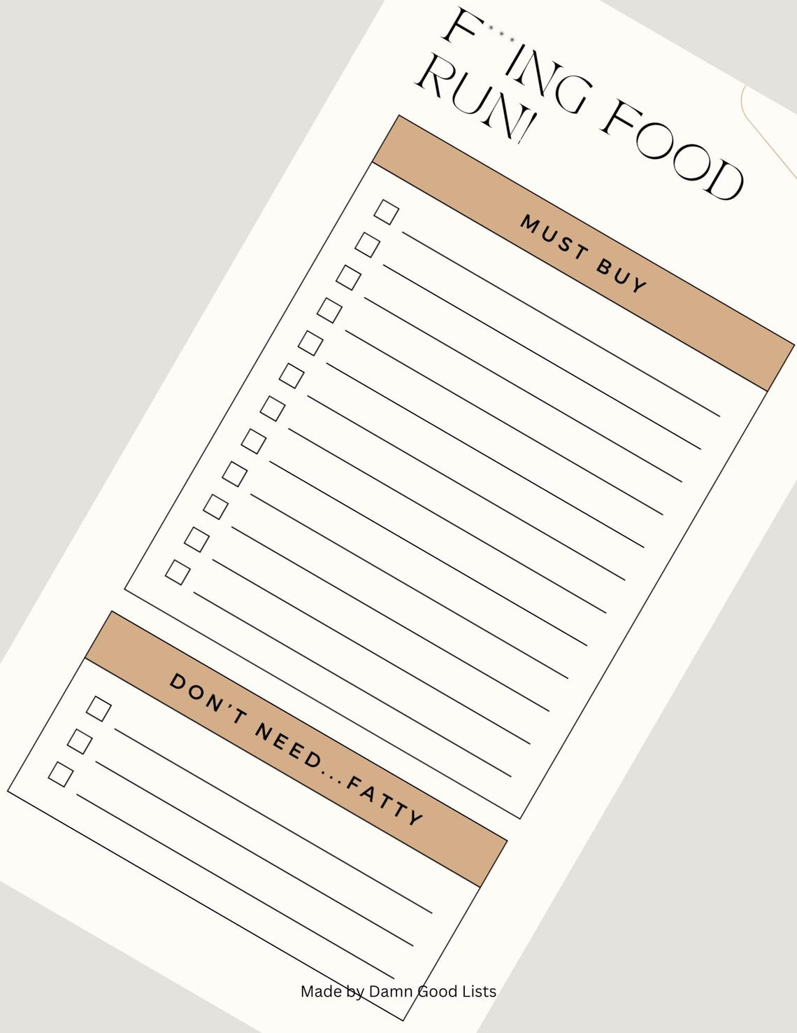 PRINTABLE Grocery List, Blank Grocery List, Grocery List, Fun Grocery ...