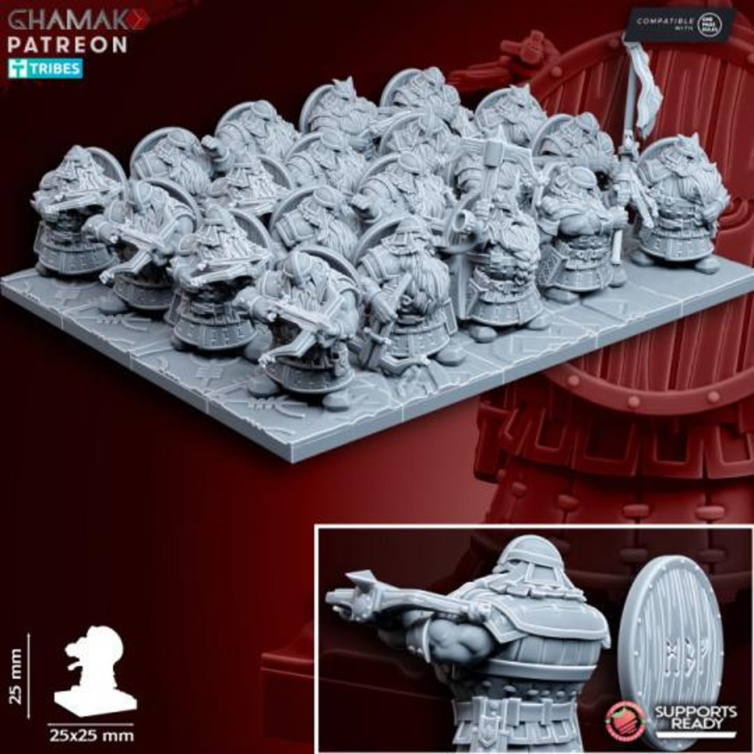 Dwarf Clan Crossbowmen - Miniatures by Ghamak - Etsy