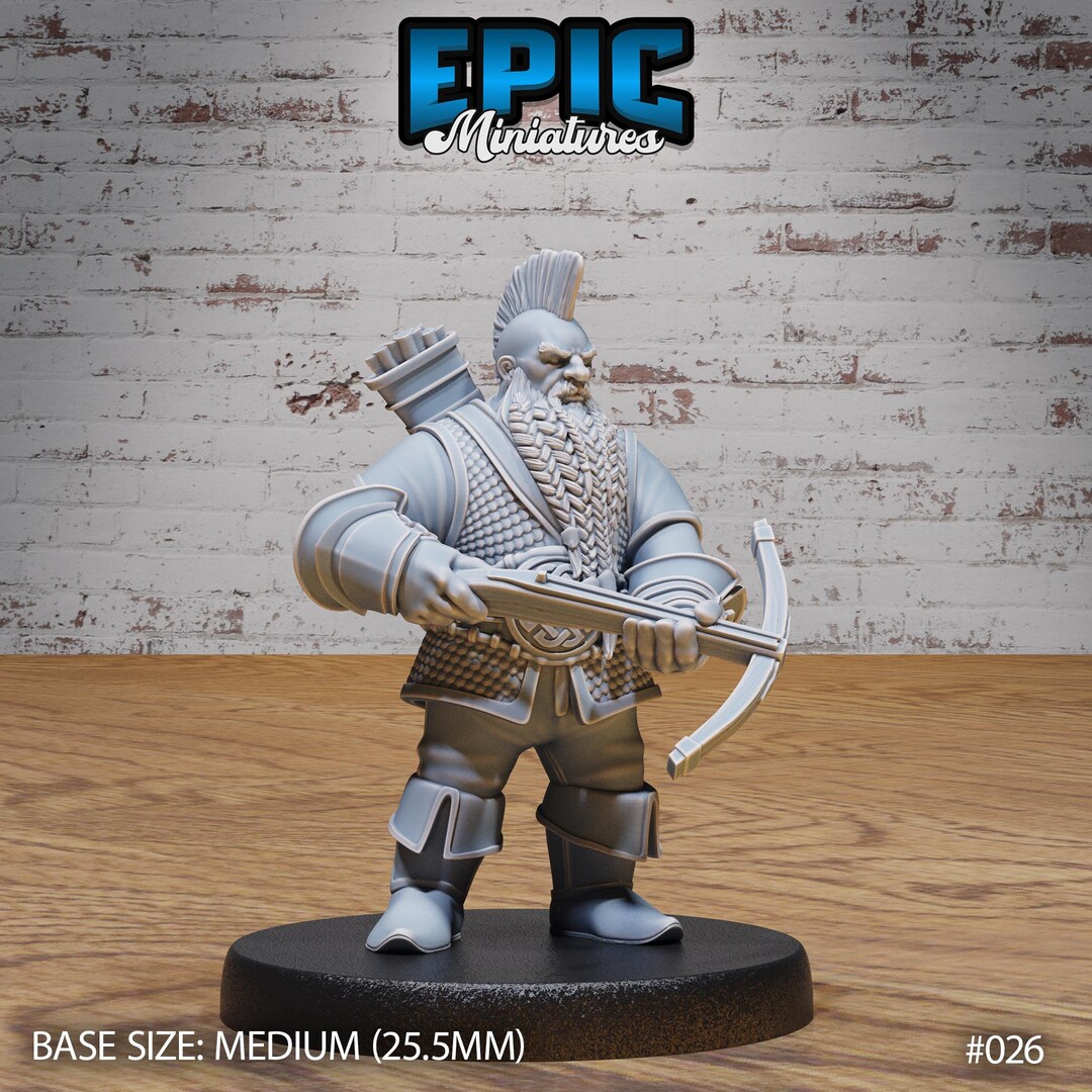 Dwarf With Crossbow Epic Miniatures Dungeons and Dragons - Etsy