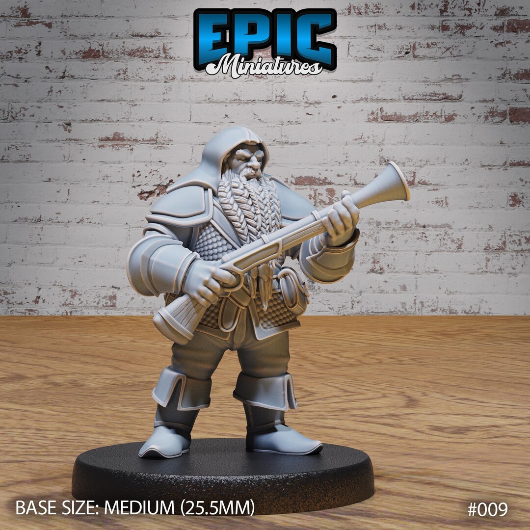 Dwarf Musketeer - Epic Miniatures - Dungeons and Dragons - Etsy