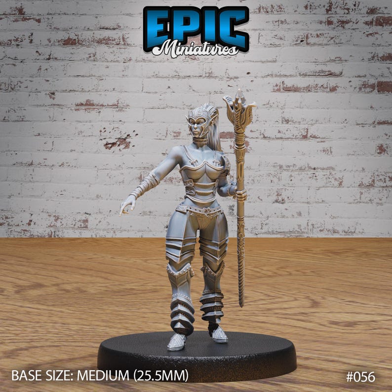 Dark Elf Drow Female Gladiator Epic Miniatures Dungeons and Dragons - Etsy