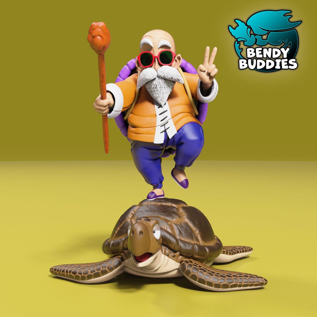 Master Roshi - Collectible Fanart Statue - Bendy Buddies - Etsy