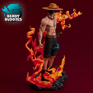 Ace - One Piece - Collectible Fanart Statue - Bendy Buddies - Etsy