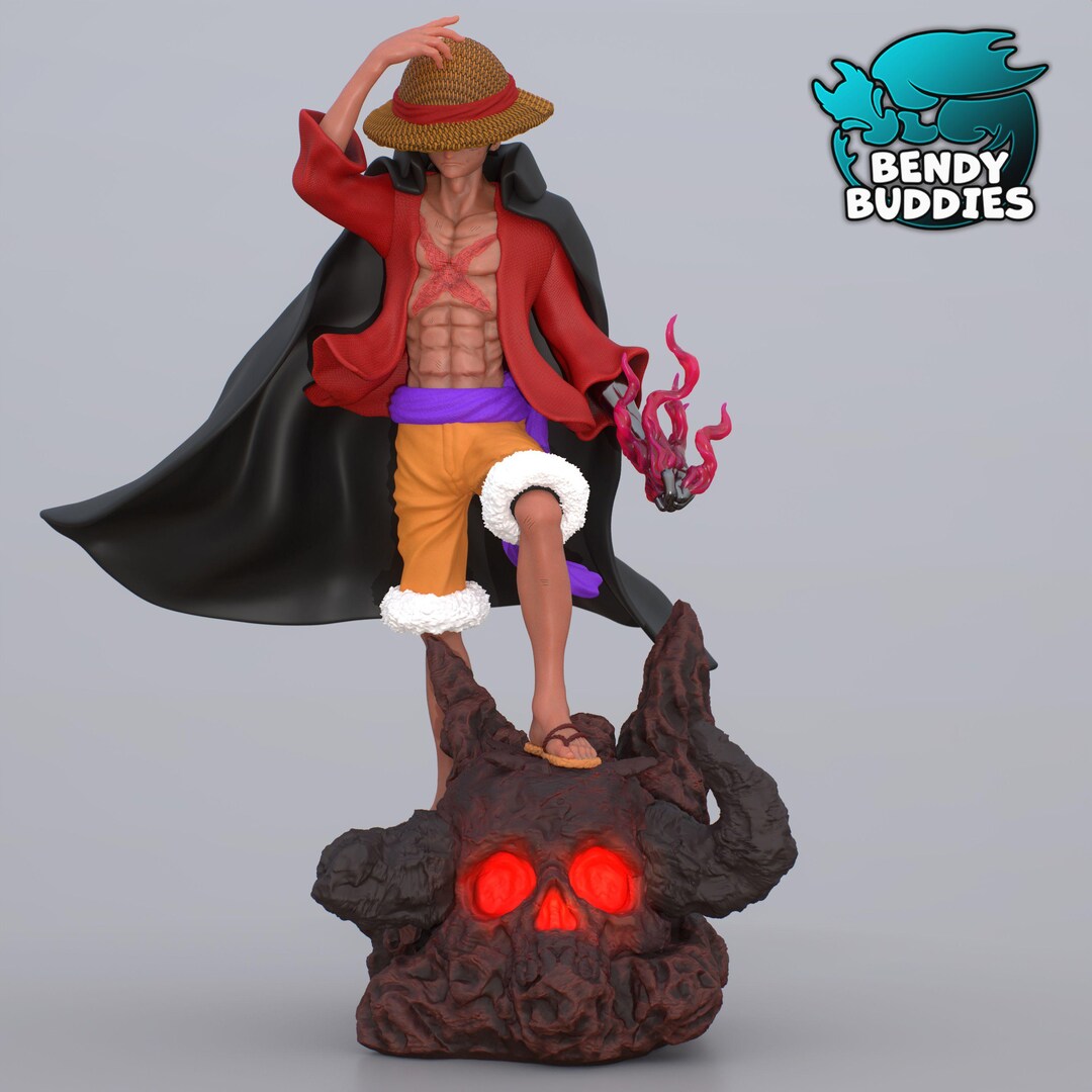 Luffy - One Piece - Collectible Fanart Statue - Bendy Buddies - Etsy