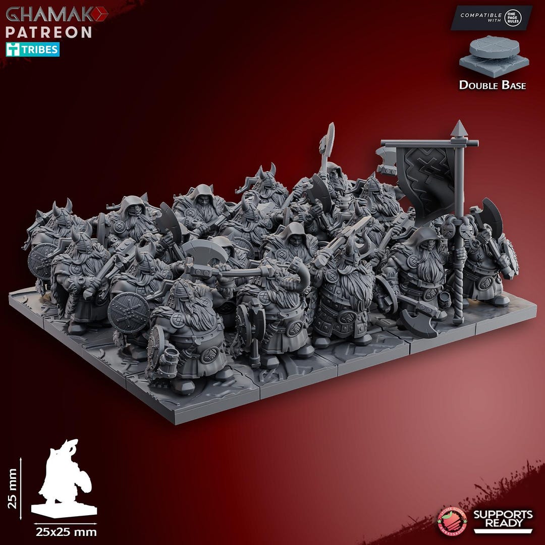 Dwarf Clan Rangers With Axes - Miniatures by Ghamak - Etsy