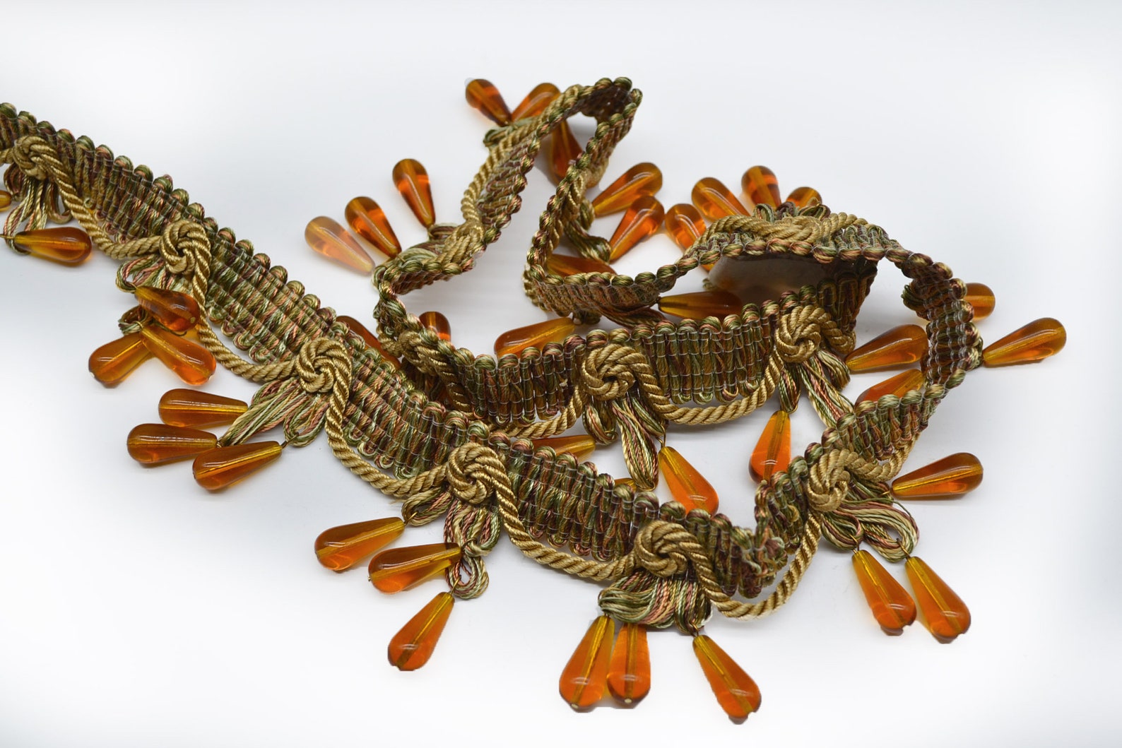 Tassel Fringe Amber Drop 3 Yd Plus Beige Bronze High End Trim - Etsy