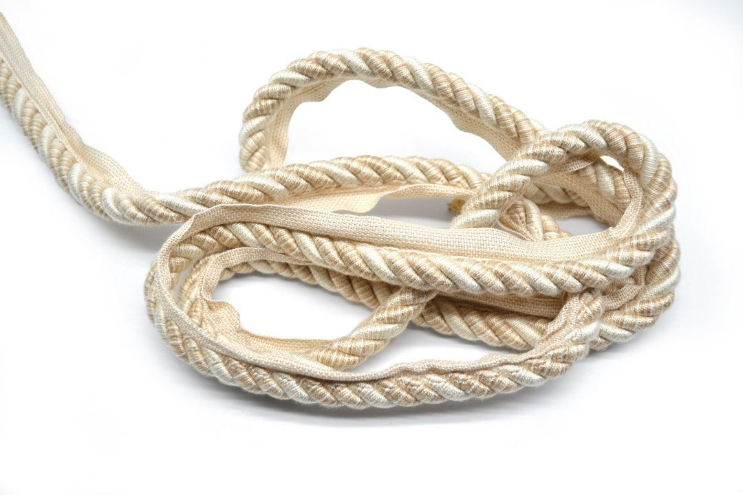 Vintage Lip Cord Rope 3 Yd Satin Twisted Beige Ivory Pierre Shules ...