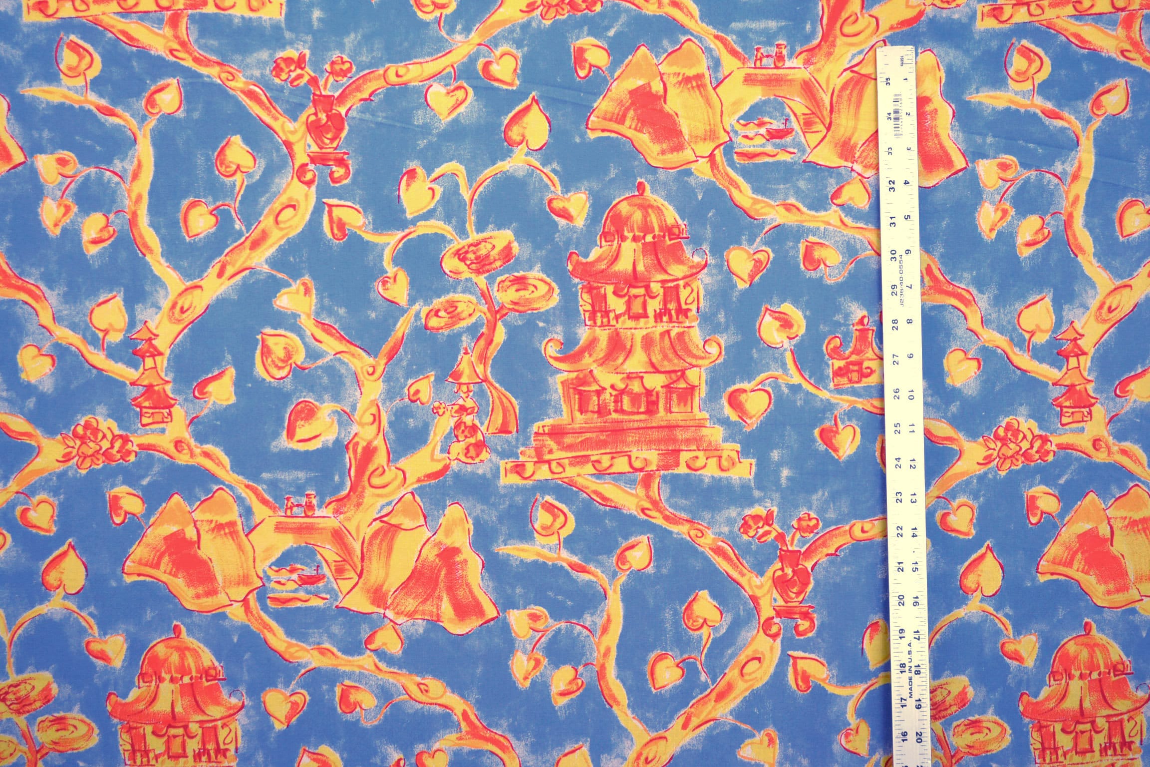 Pagoda Fabric Whimsical Cotton Fabric Chinoisserie Chintz - Etsy
