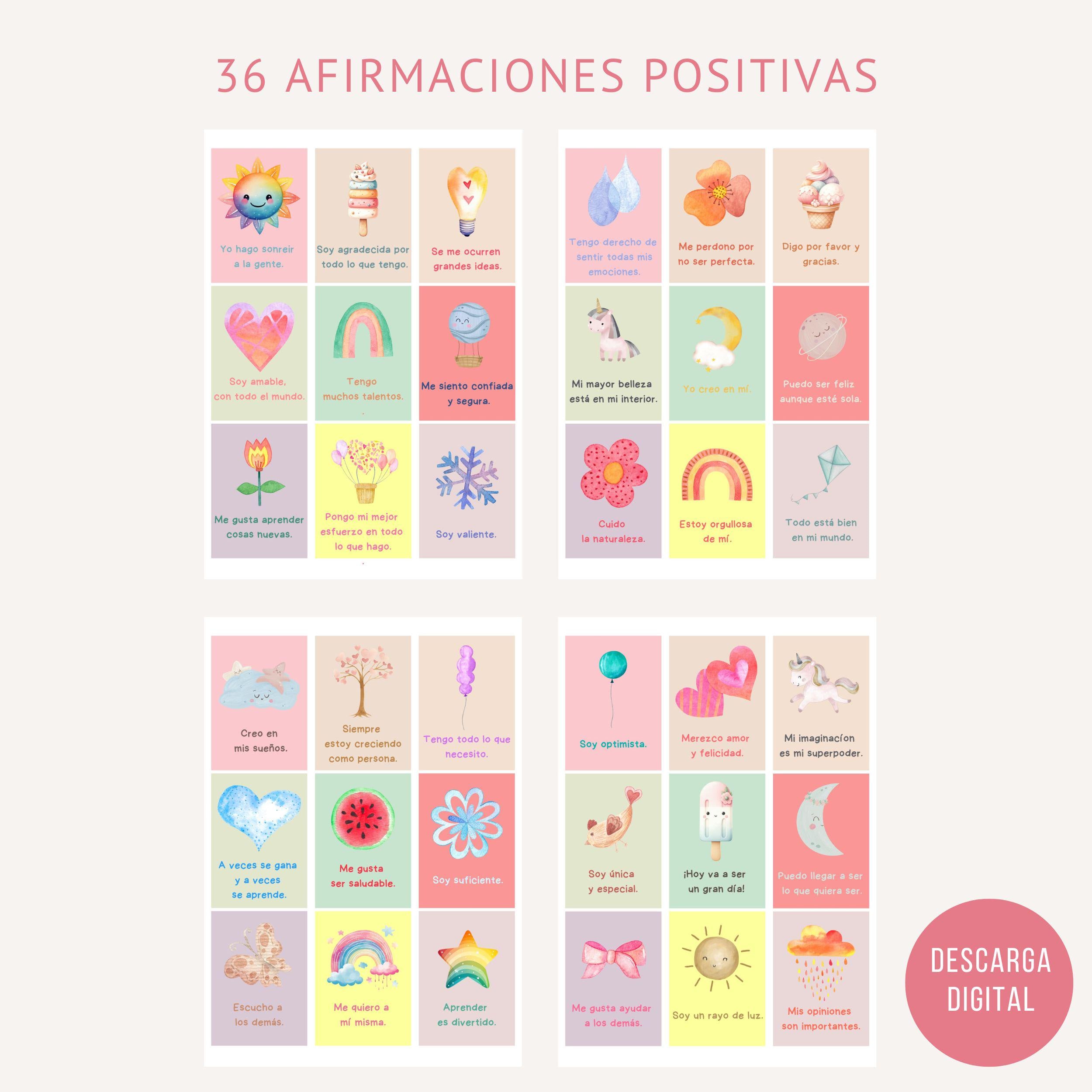 Positive Affirmation Cards for Kids in Spanish - Bilingual ...