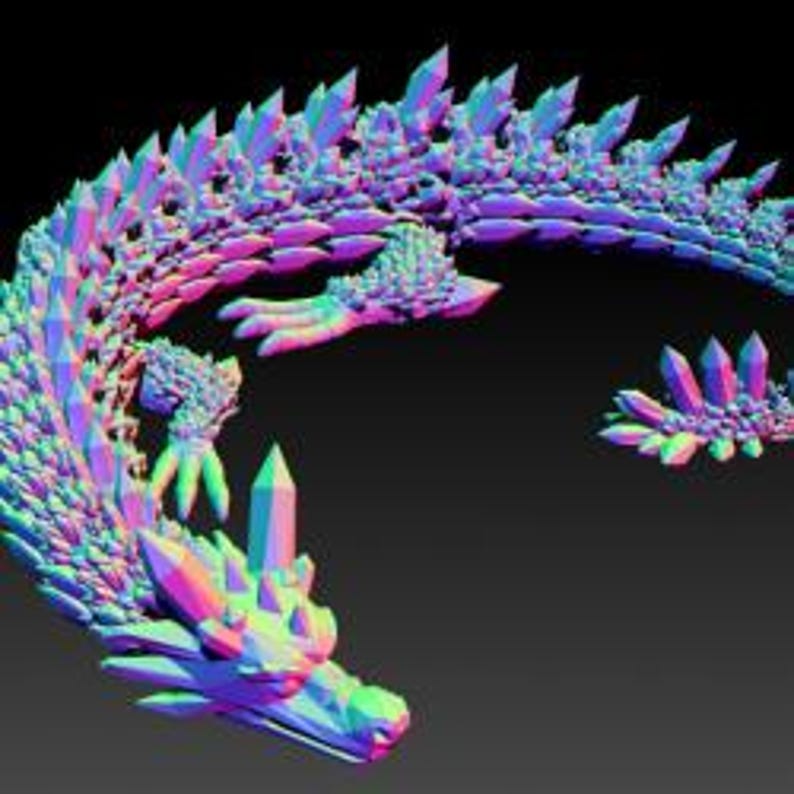 Crystal Dragon Cinderwing3d, STL File for 3D Printing,, STL Print Files ...
