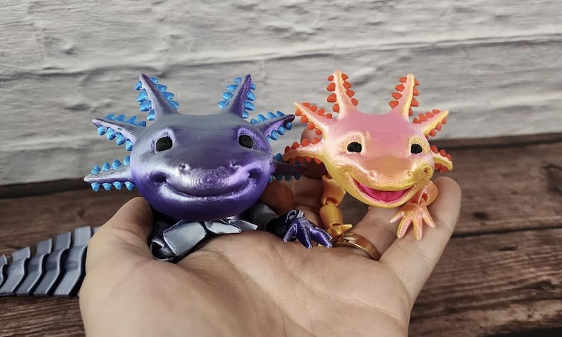 Articulated Axolotl .STL Digital File for 3d Printing, Print-in-place ...