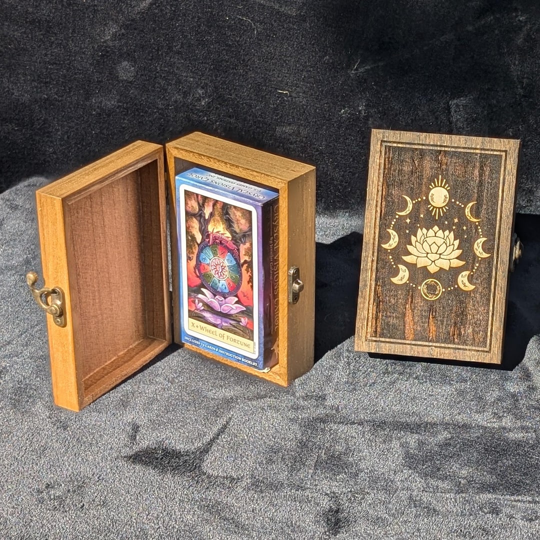 Wooden Tarot Card Box / Trinket Box / Treasure Box / Crystal Storage ...