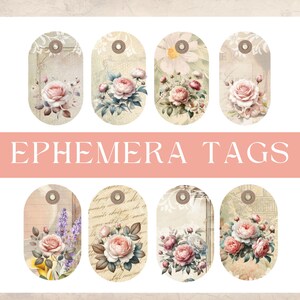 Vintage Ephemera Tags Printable Digital Download Junk Journal ...