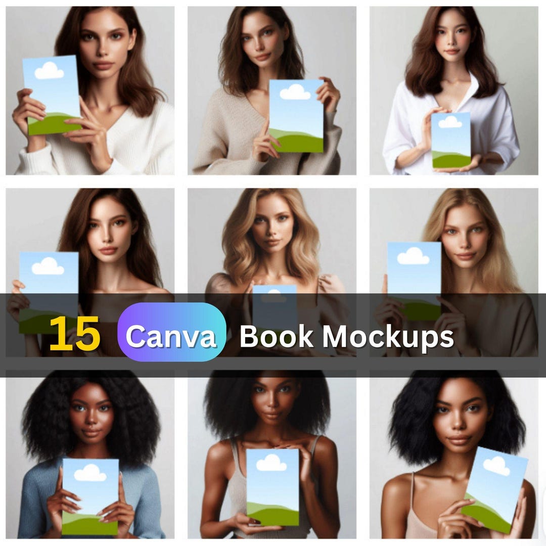 Paperback Book Mockups Template Bundle 15 Book Covers for Authors to ...
