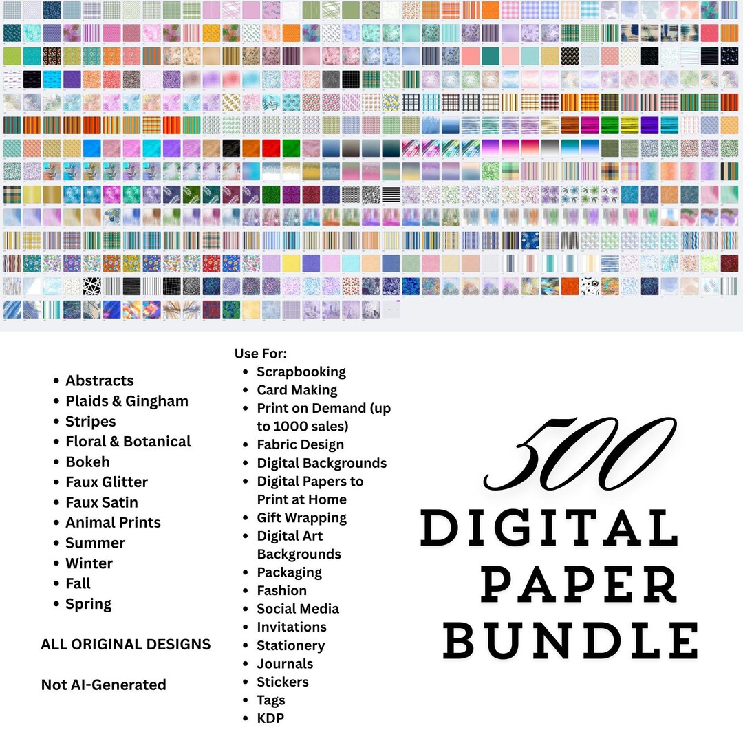 500 Digital Paper Textures: Scrapbooking, Junk Journals (digital ...