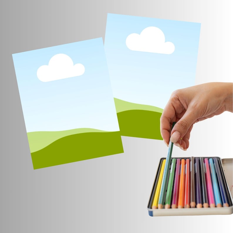 Coloring Page Mockups Activity Book Sheets With Drawing Pencils to Edit ...