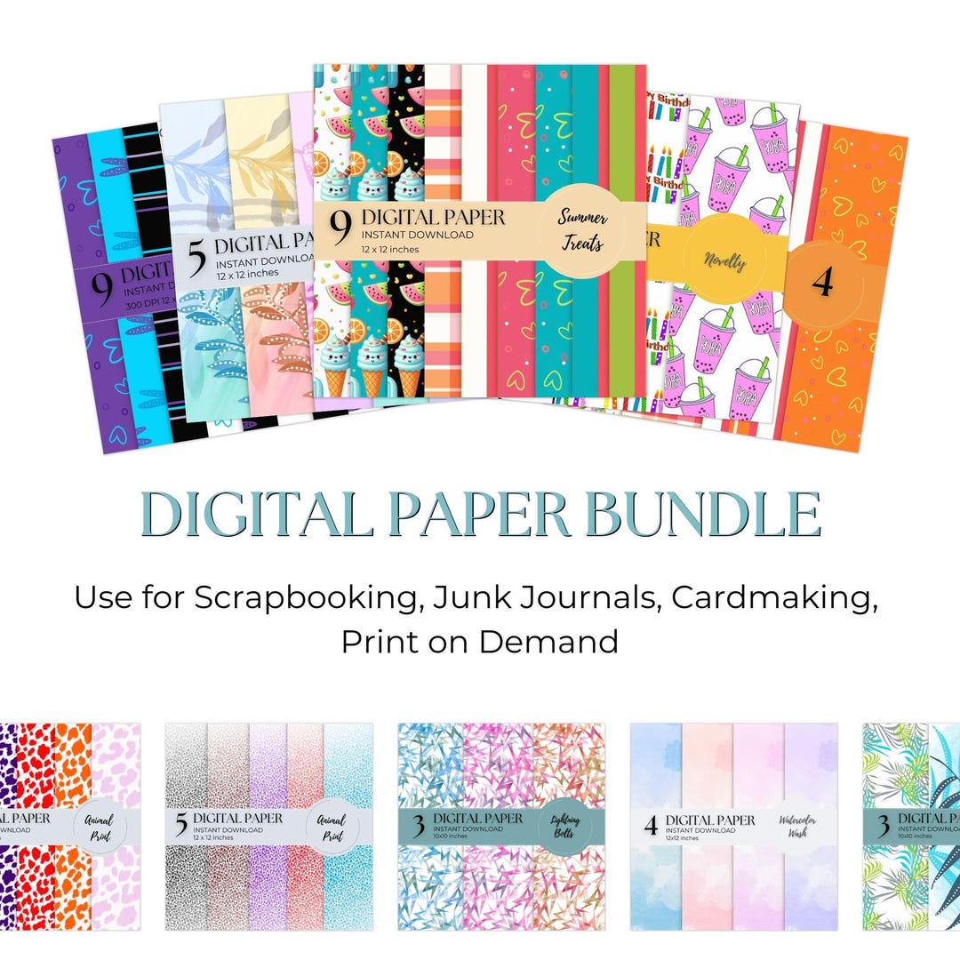Mega Digital Paper Bundle 500 High Resolution Scrapbooking Ephemera ...