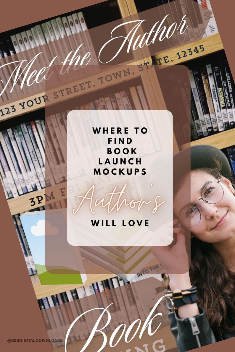 Book Launch Canva Templates: Author Promotion Mockups (digital Download ...
