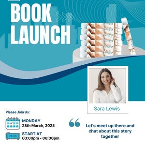 Book Launch Poster Template Mockup for Authors to Edit in Canva for New ...