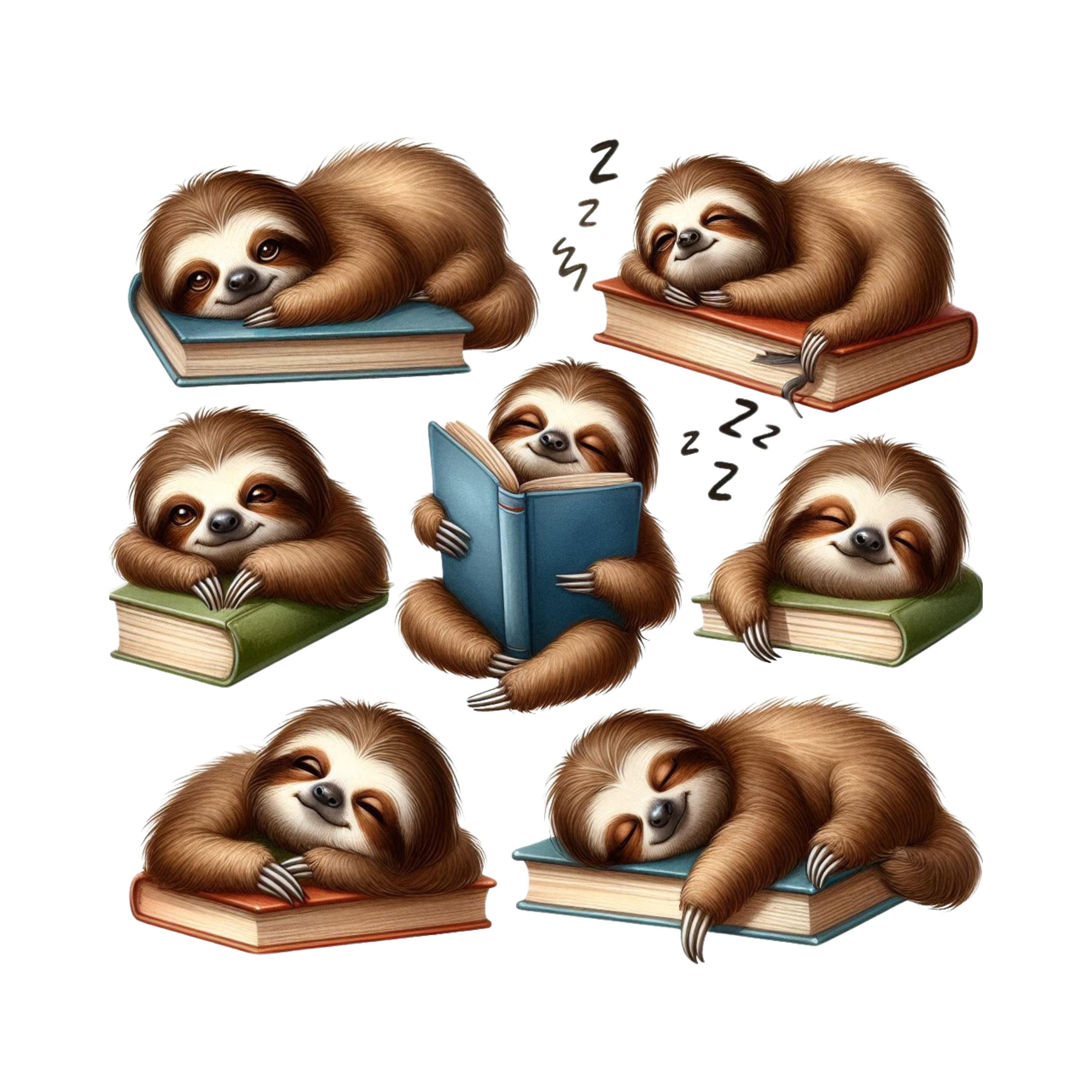 Sloth Clipart Bundle - 36 PNG High Resolution Sloth Clipart With ...