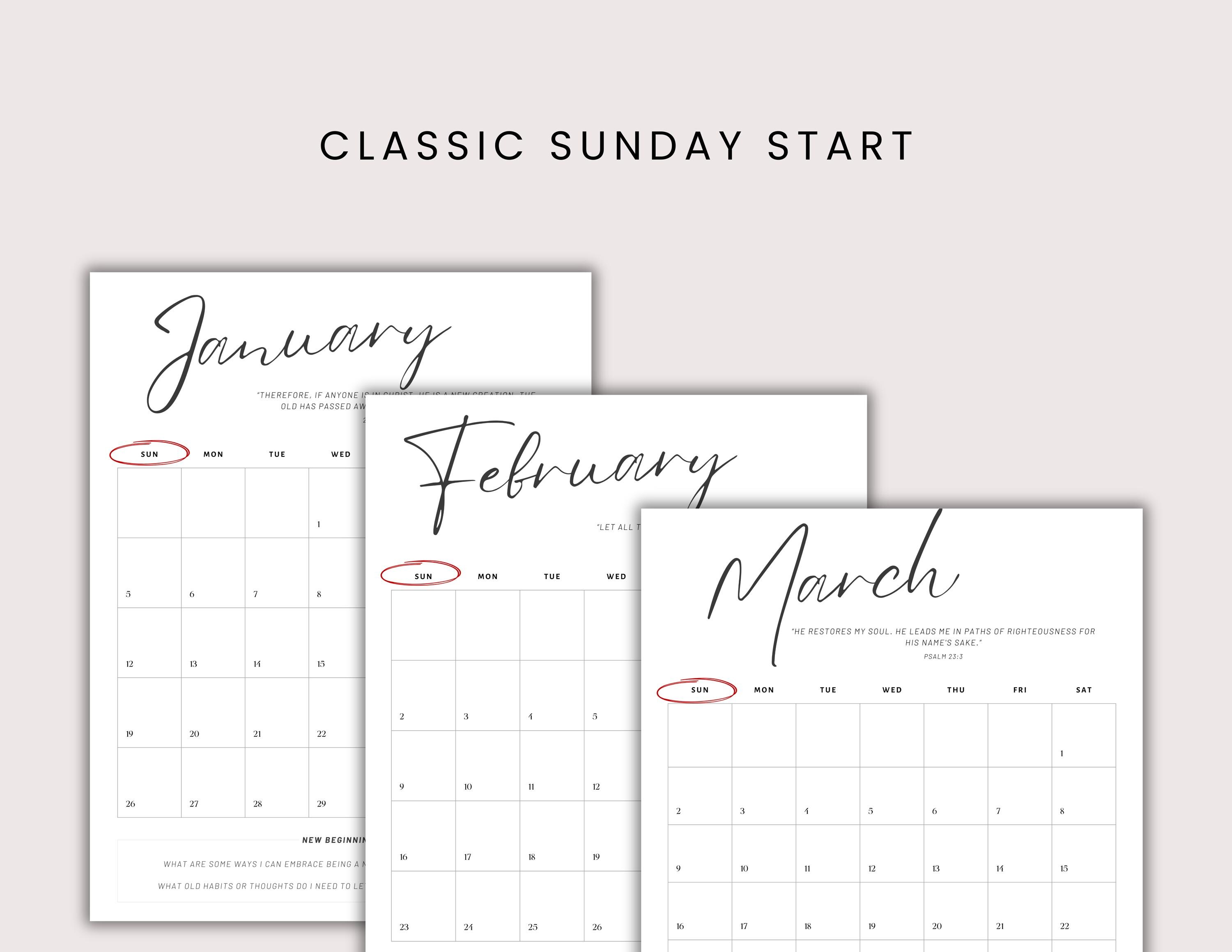 Printable Scripture Calendar 2025- Bible Verse Calendar for Frame ...