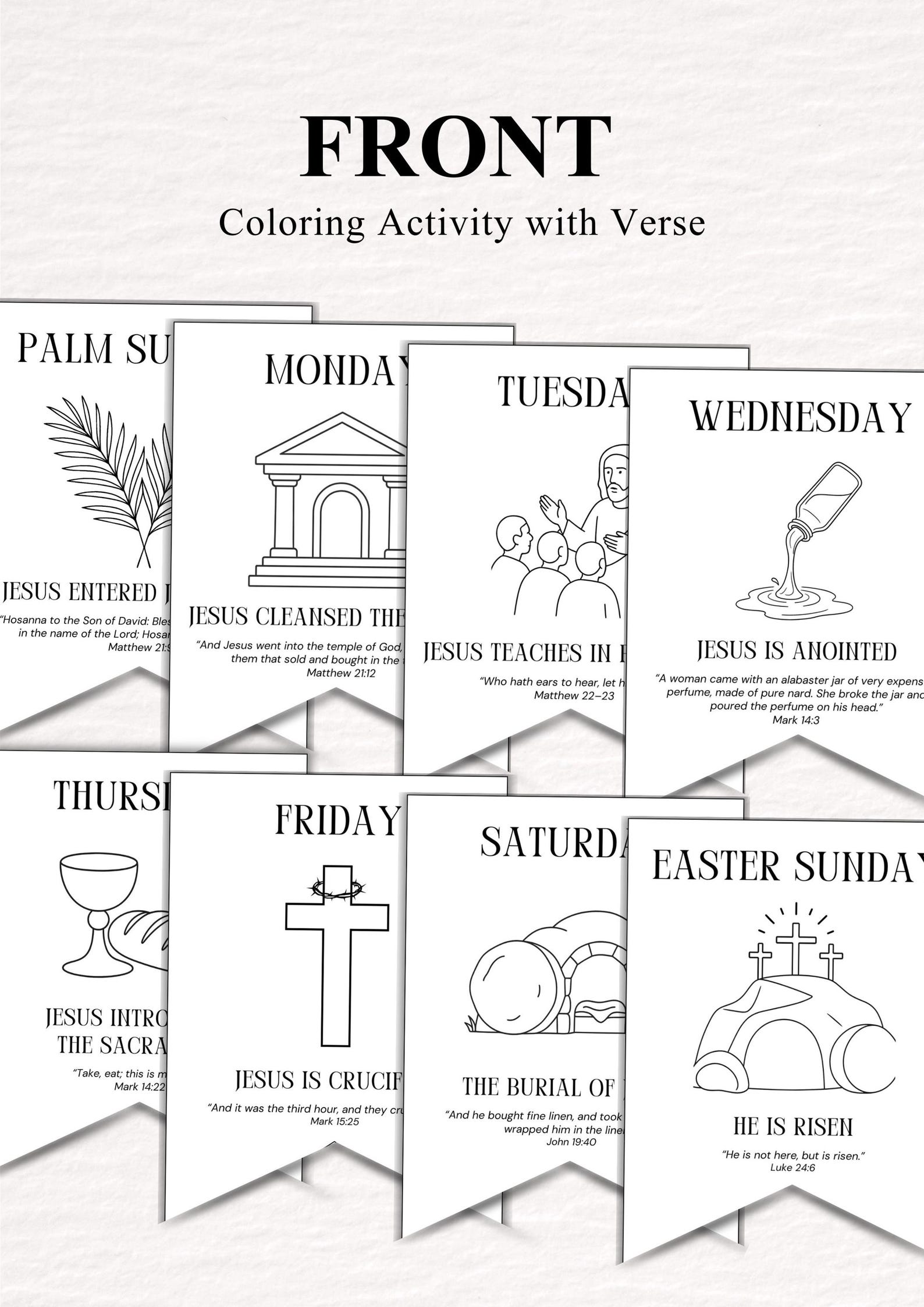 Easter Countdown Banner - Printable Holy Week Activity - Coloring ...