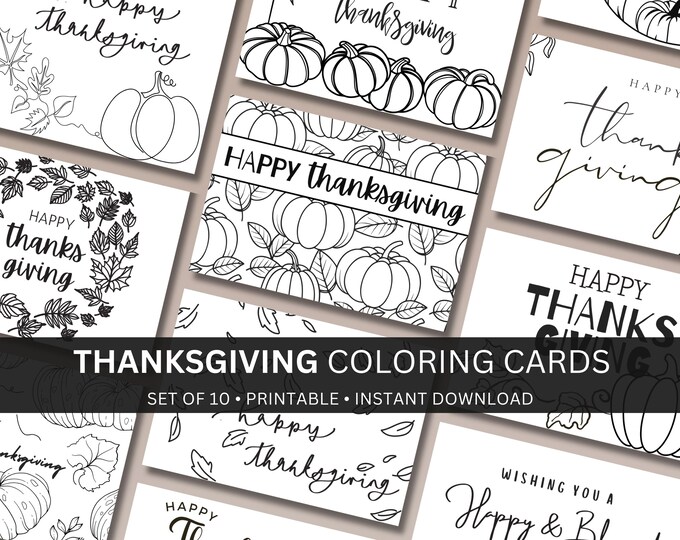 Printable Thanksgiving Card - Coloring Thanksgiving Card - Coloring ...