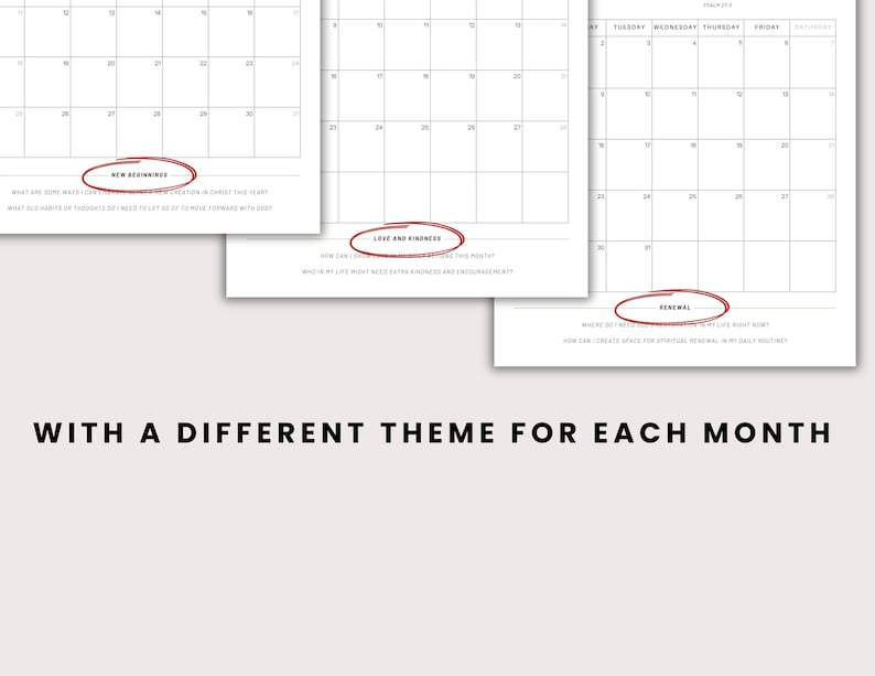 2026 Scripture Calendar – Printable Bible Verse Monthly Planner (PDF ...