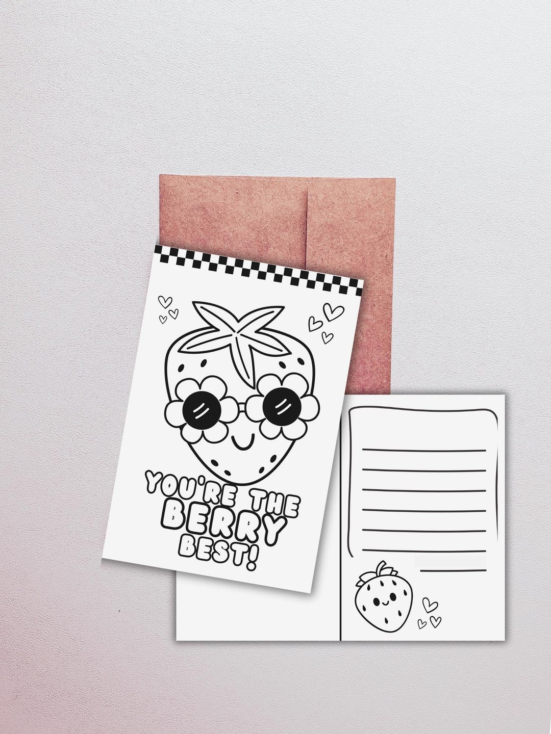 Printable Thank You Card - Berry Best Design, Coloring Page Greeting ...
