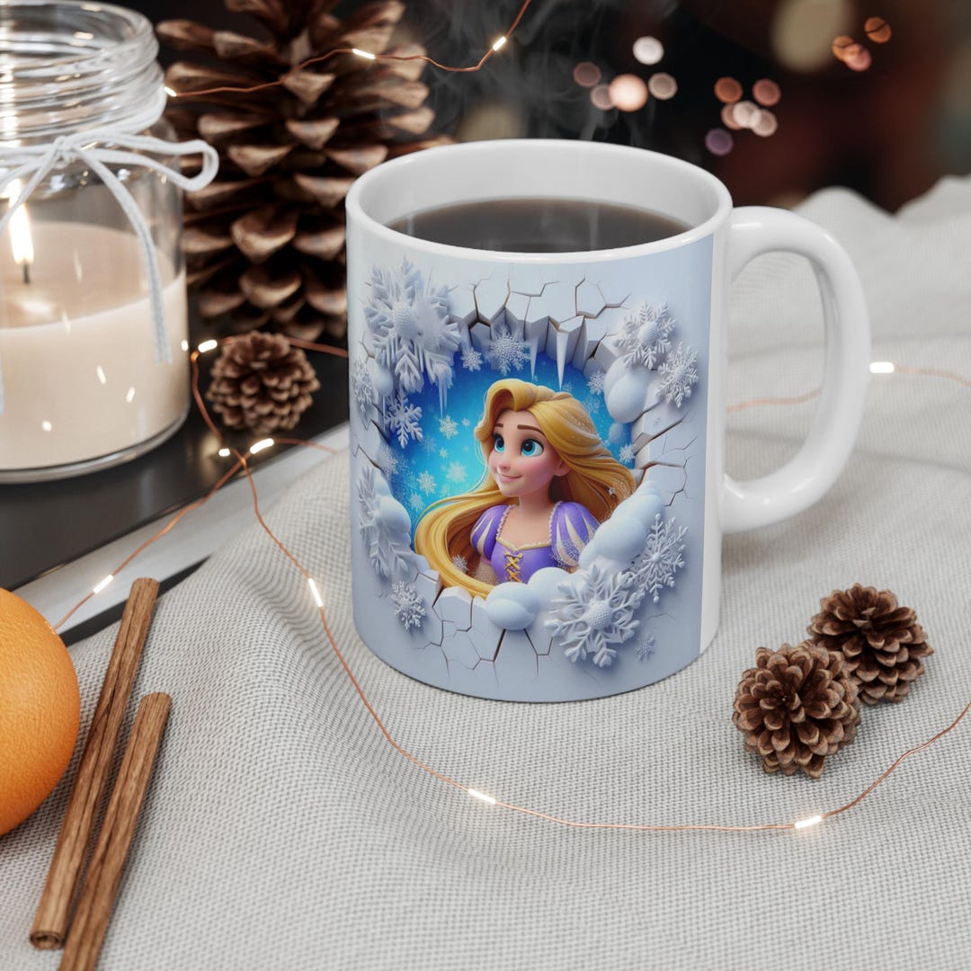 Rapunzel Mug Disney Princess Coffee Cup 11oz Ceramic Tea Mug 3D Winter ...