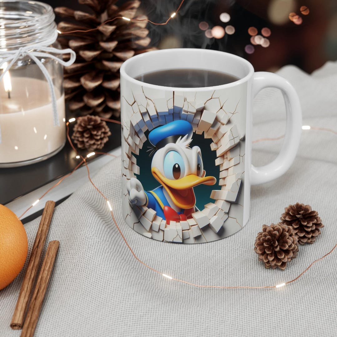 Donald Duck Mug 3D Ceramic Coffee Tea Cup Disney Fan Gift Hot Chocolate ...