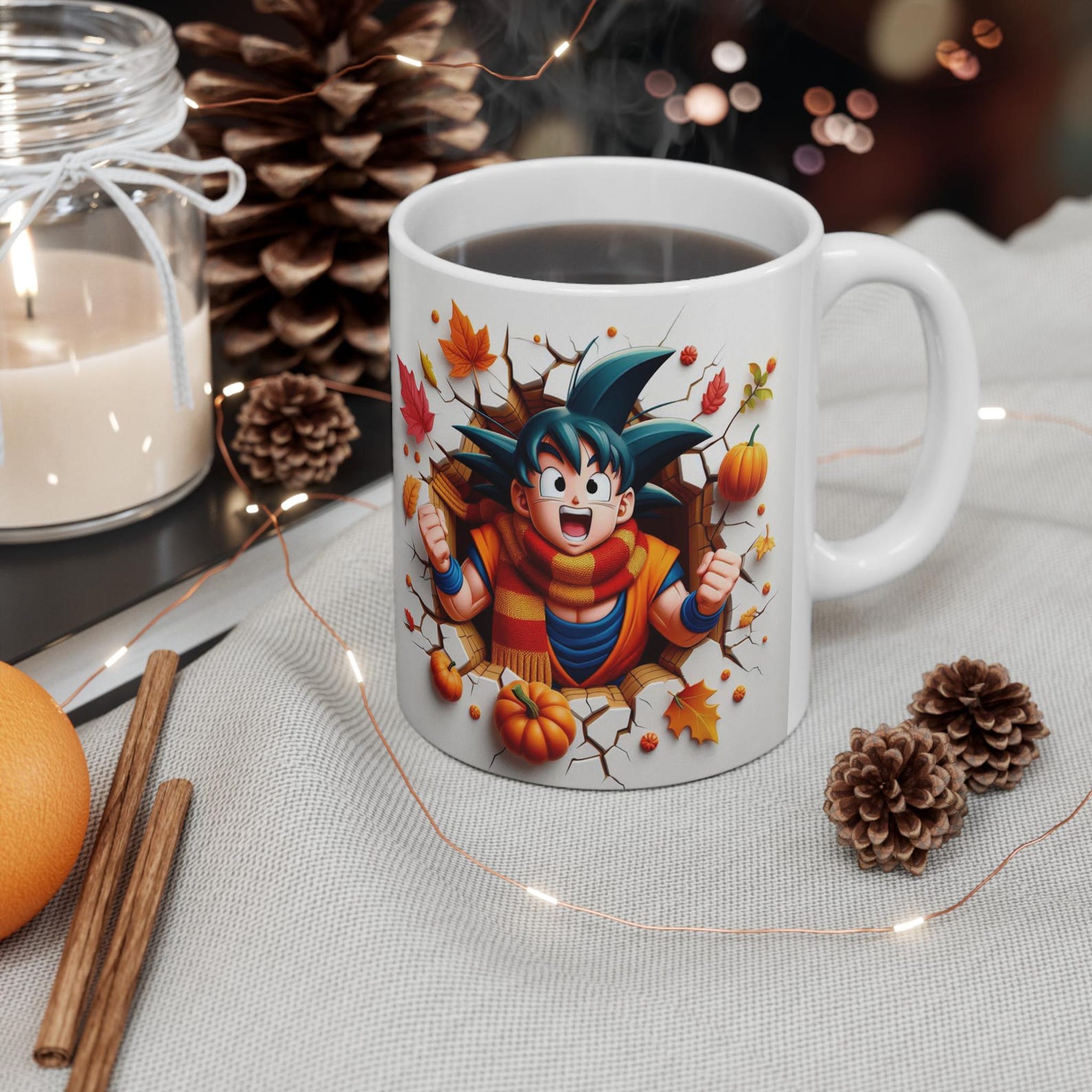 3D Goku Mug Anime Cartoon 11oz Ceramic Coffee Cup for Saiyan Fans Tea ...