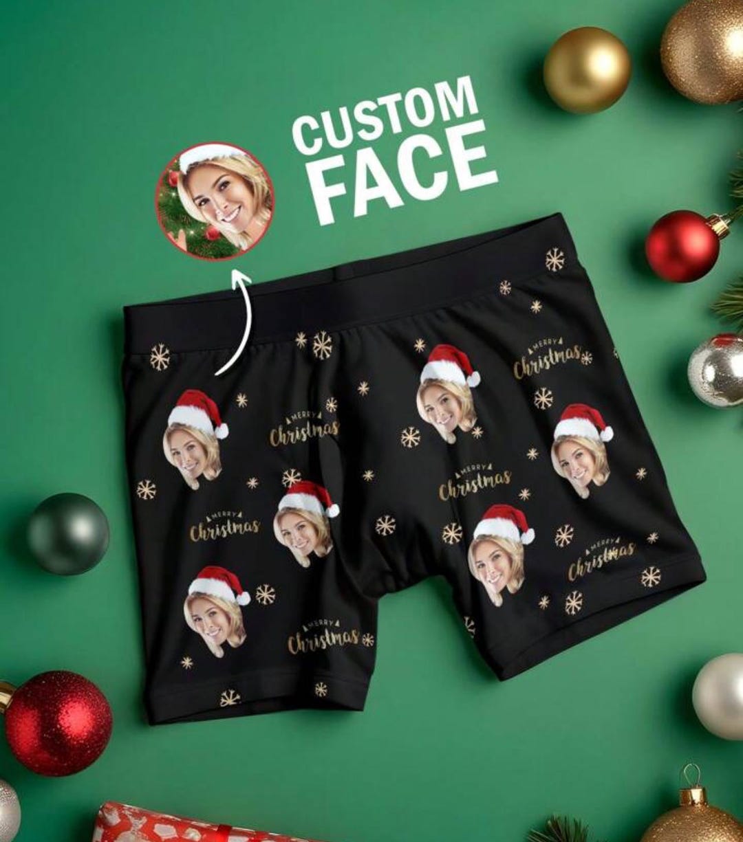 Christmas Custom Face Boxers - Etsy