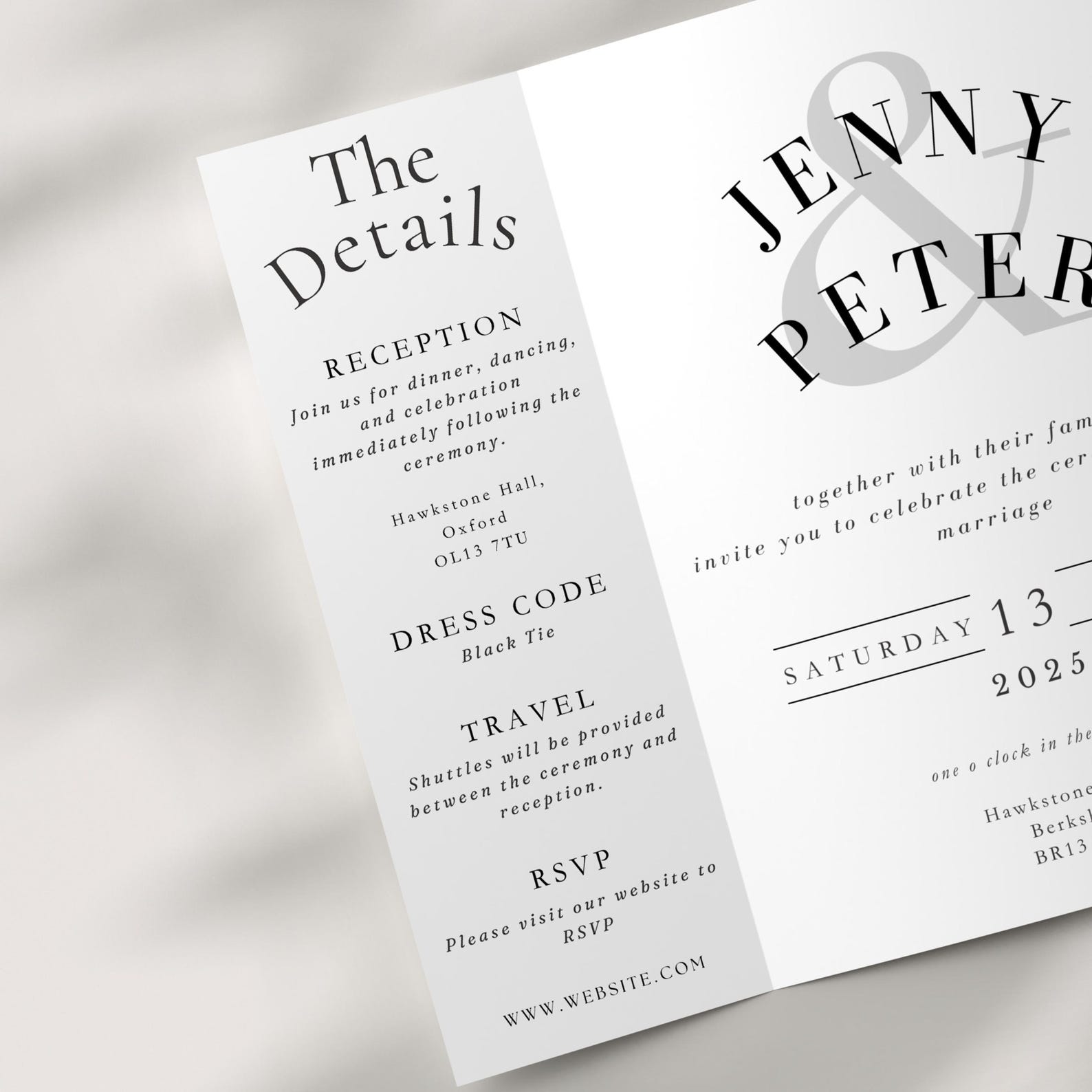Photo Gatefold Wedding Invitation Template: Trifold Design (canva ...
