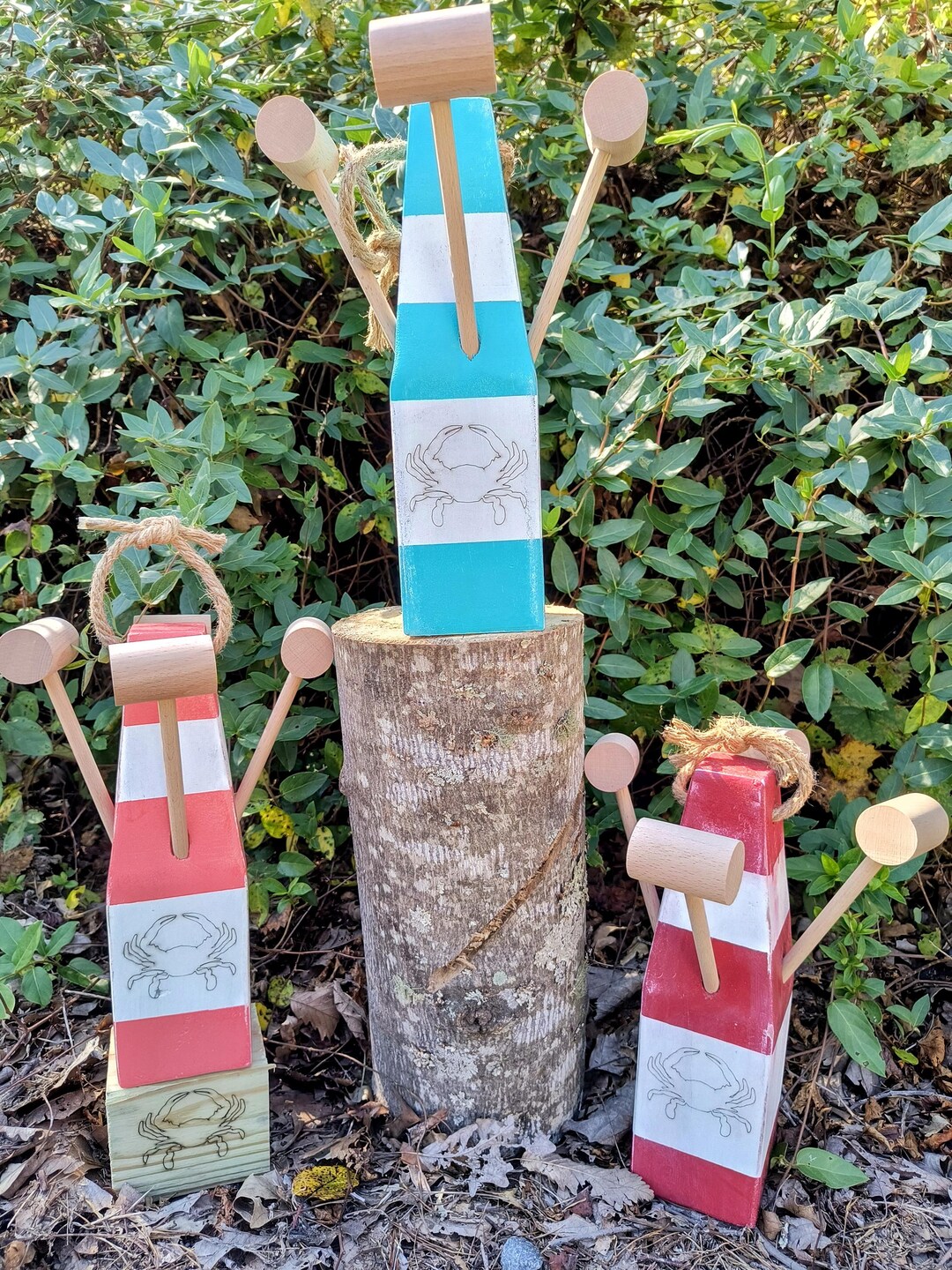 Crab Mallet Buoy Centerpiece wooden - Etsy