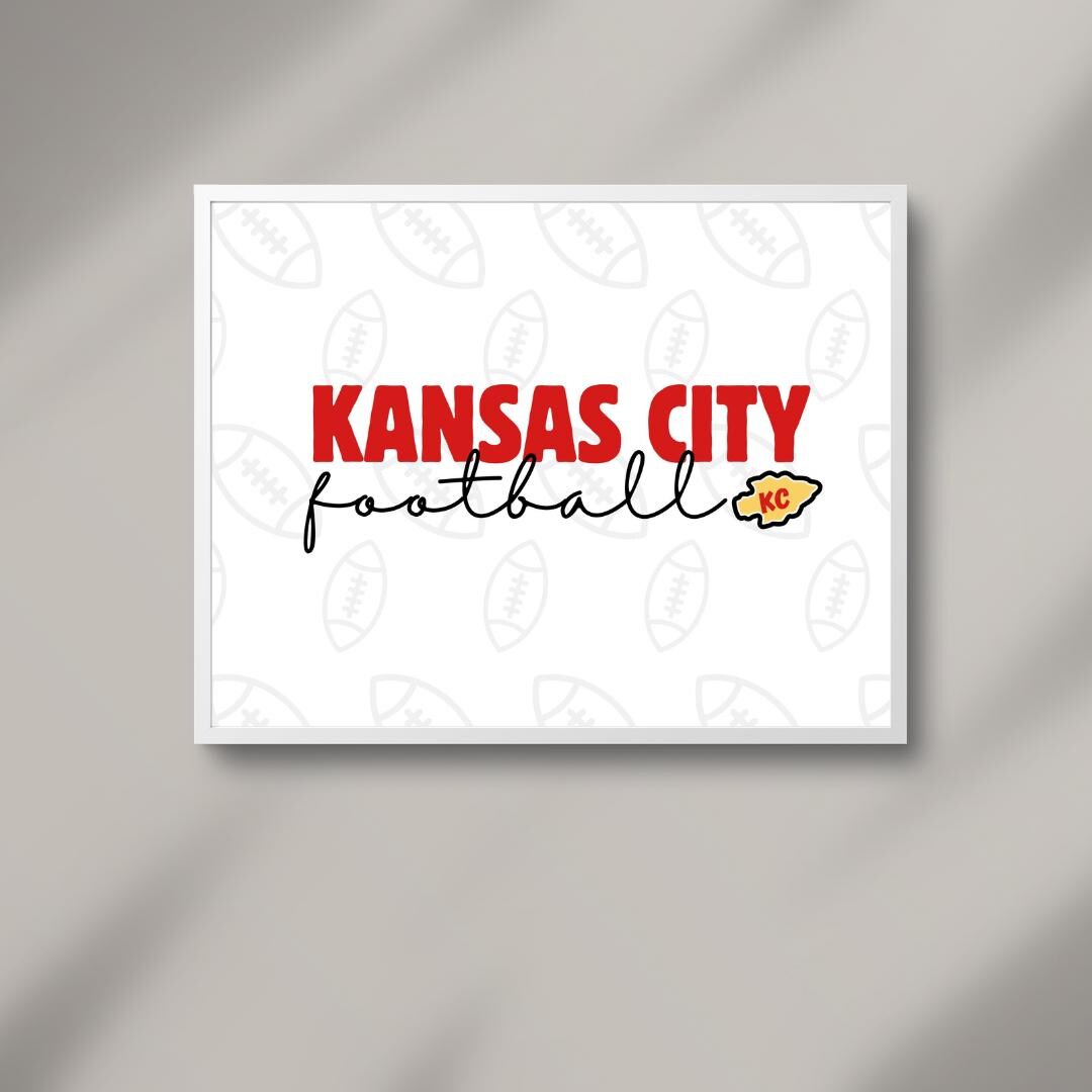 Kansas City Chiefs Football Print | Home Decor (digital Download 8.5x11 ...